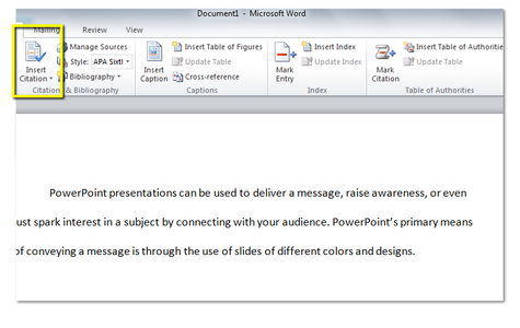 Using the Reference Feature in Word 2010 : 10 Steps - Instructables