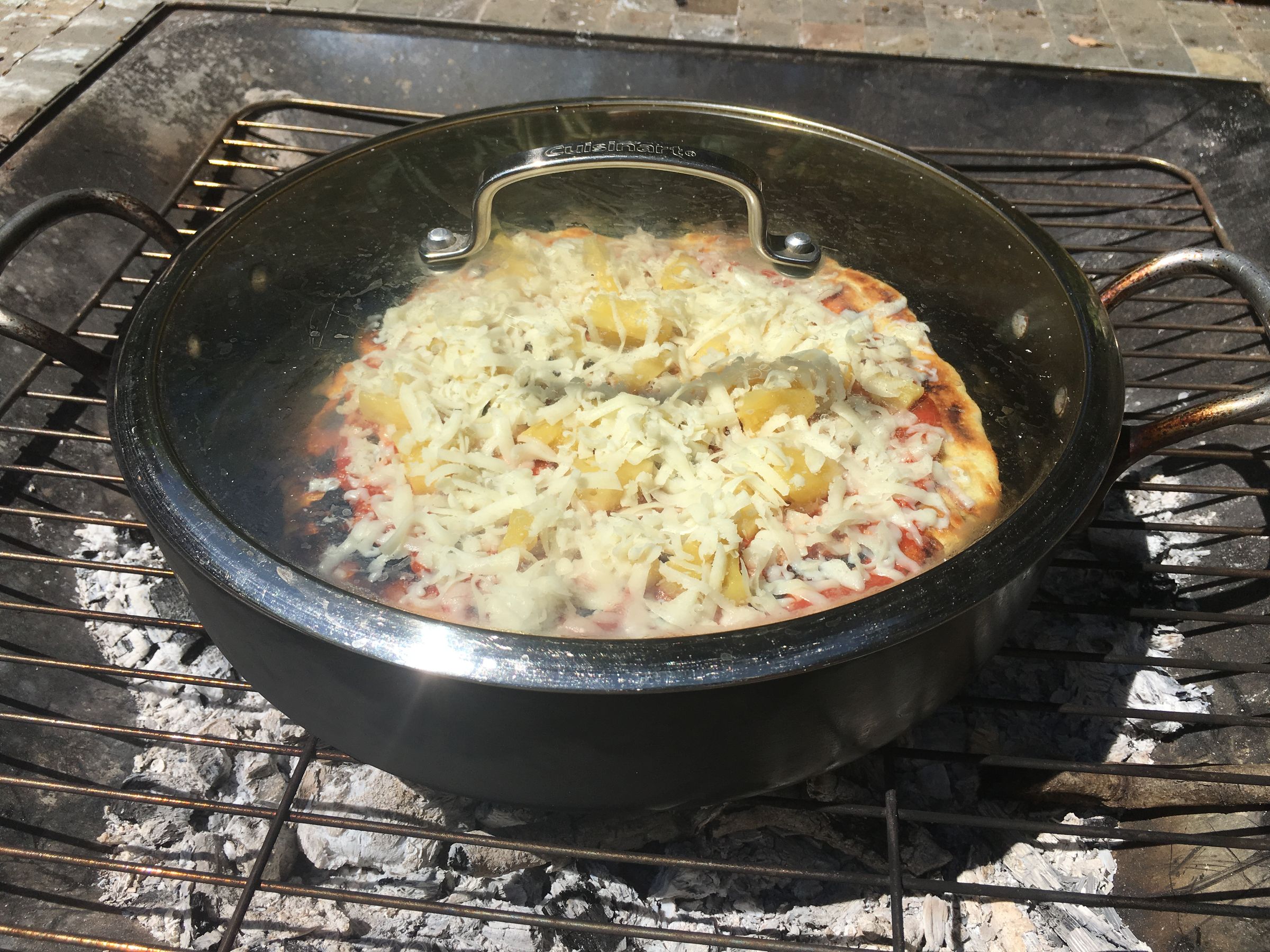 BEST EVER Cast-Iron Skillet PIZZA on the Fire-pit or Campfire! : 5 ...