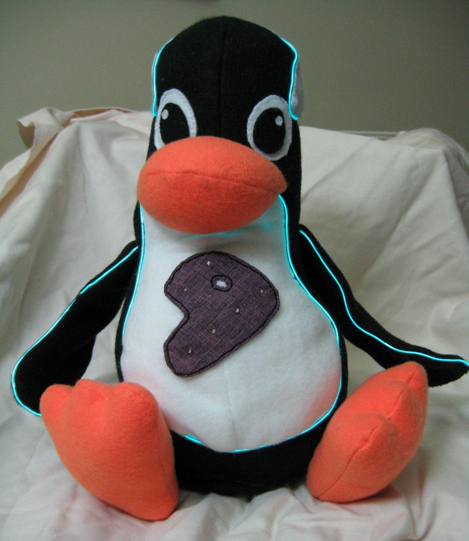 How to Sew a Light-up Plush Tux Penguin With EL Wire and LEDs : 16 ...