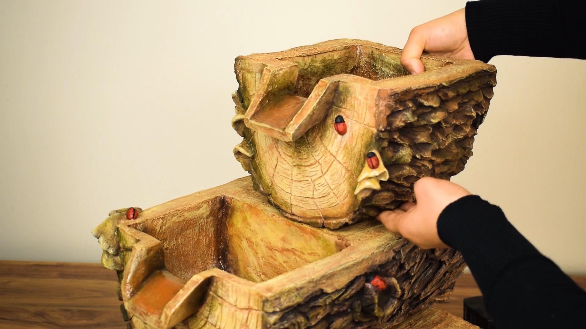 Concrete Tree Log Waterfall Fountain : 15 Steps (with Pictures ...