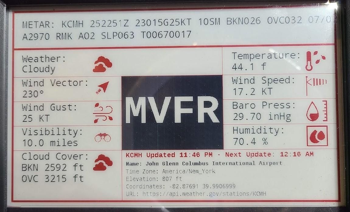 7x5 E-Paper METAR Display : 4 Steps (with Pictures) - Instructables