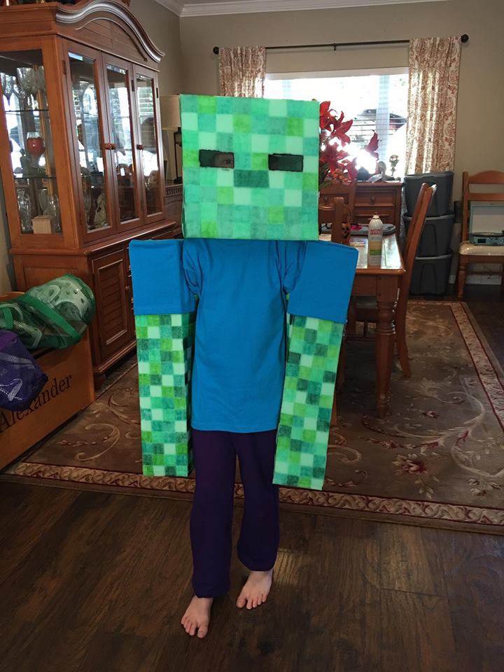Easy "No Sew" Soft Minecraft Zombie Costume. : 14 Steps (with Pictures ...