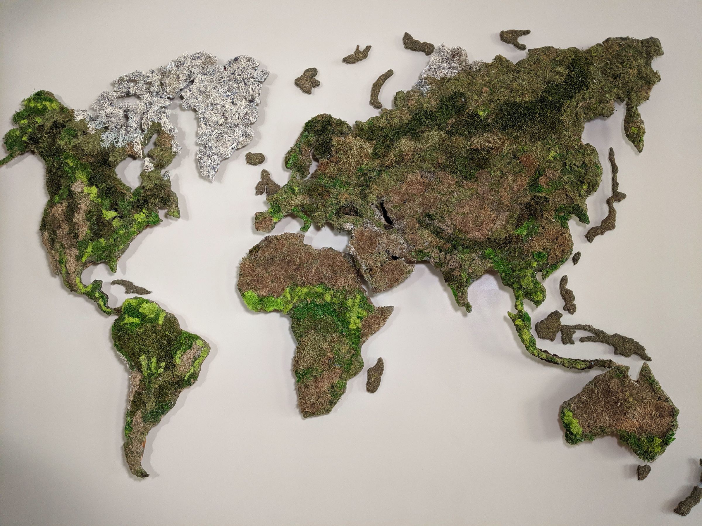 Floating World Backlit Moss Map With Arduino Fiber Optic LED Cities ...