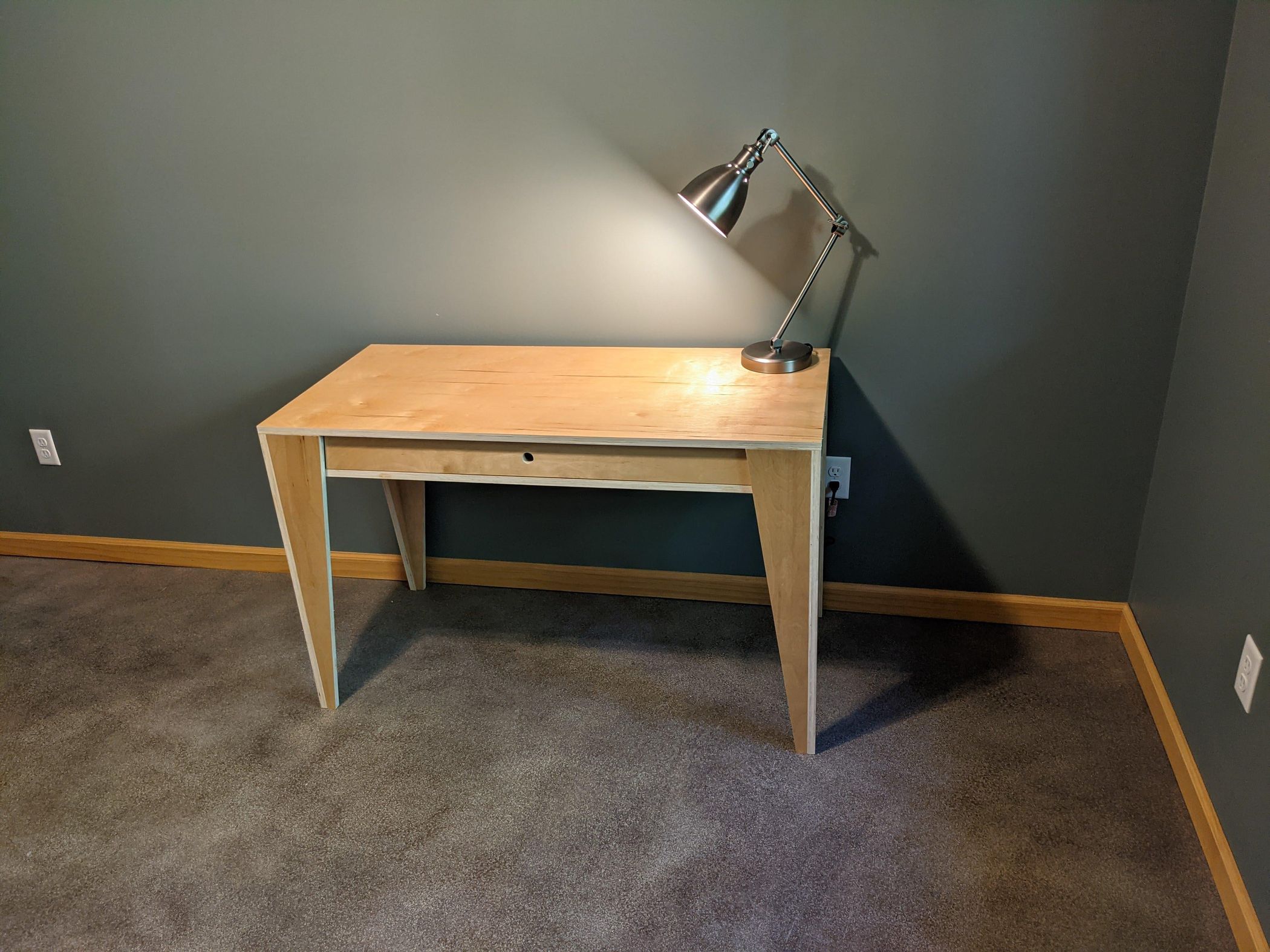 One-Sheet Plywood Desk (Midcentury Modern) : 12 Steps (with Pictures ...