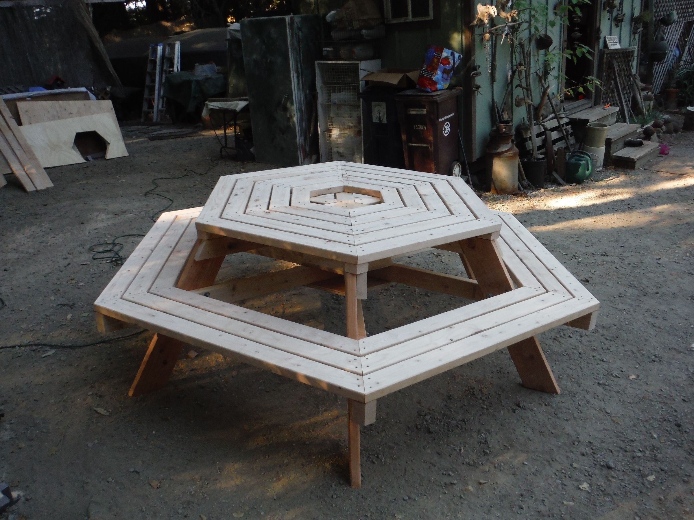 How to Build a Hexagonal Picnic Table : 18 Steps (with Pictures ...