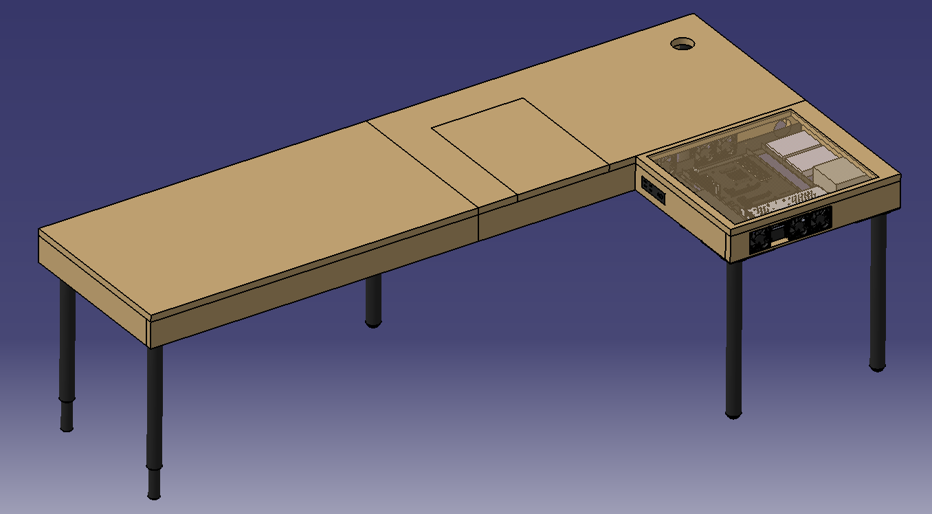 Desk With Built-in Computer and Laptop Height Stand : 10 Steps (with ...
