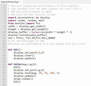 Raspberry Pi Pico & Pico Explorer Workout : 15 Steps - Instructables