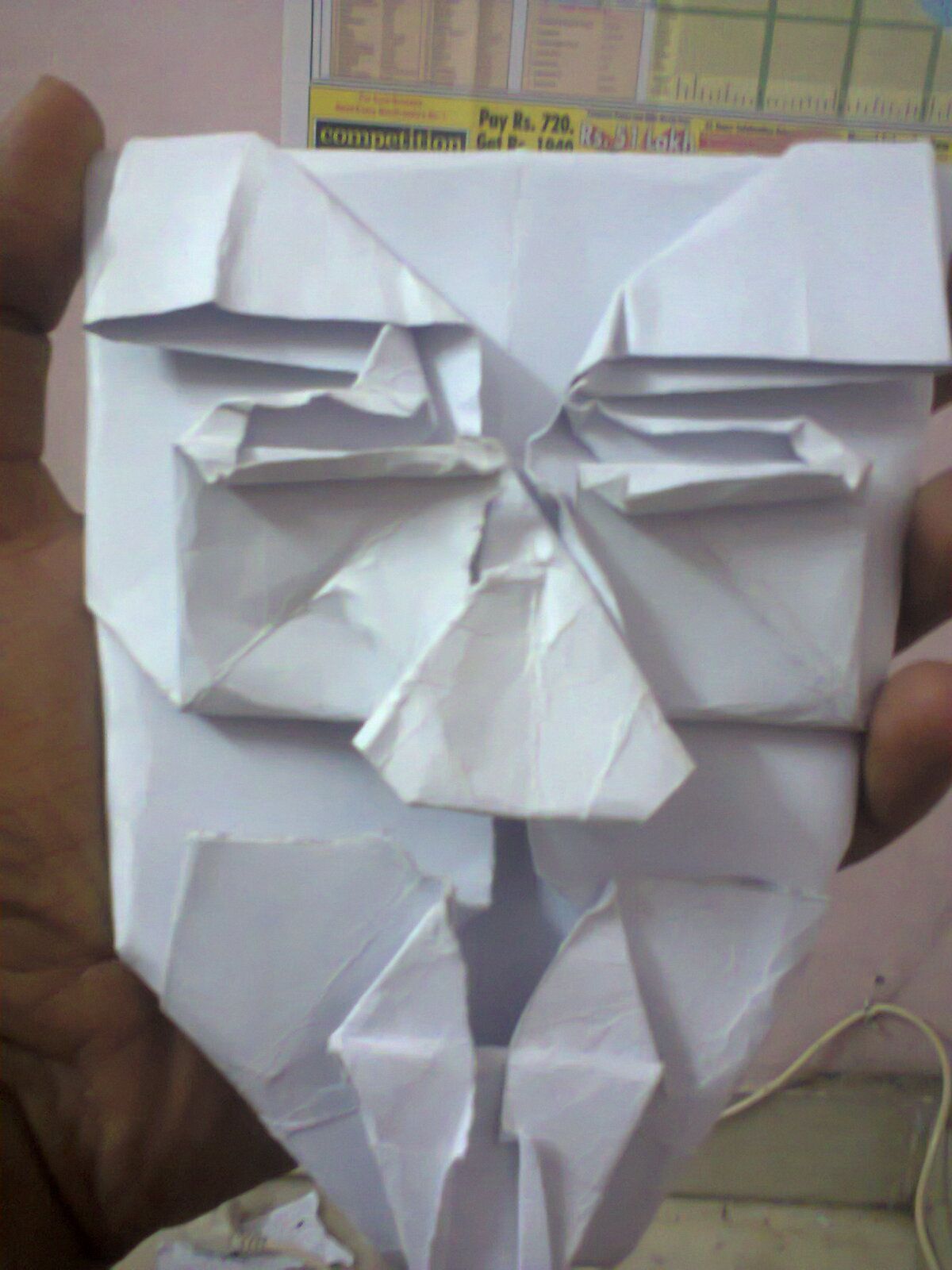 Guy Fawkes Mask in Origami : 8 Steps (with Pictures) - Instructables