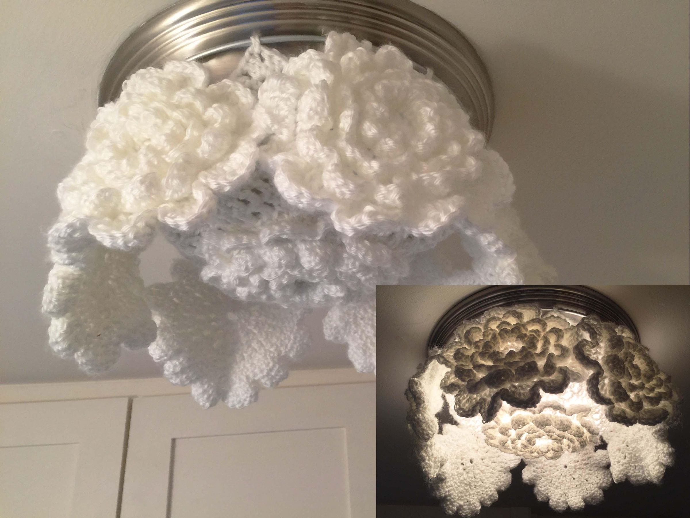 Boho Crochet Ceiling Light Globe Cover : 4 Steps (with Pictures ...