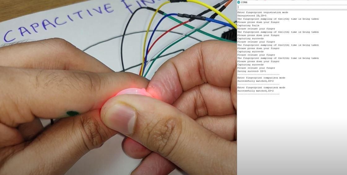 Interfacing Capacitive Fingerprint Sensor With Arduino UNO : 7 Steps ...