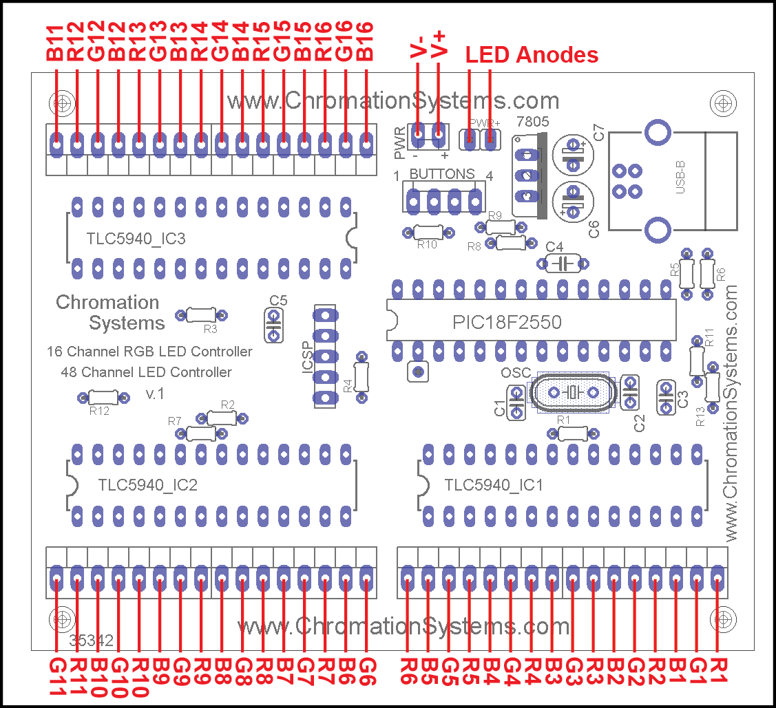 48 Channel Mono / 16 Channel RGB LED Controller : 9 Steps (with ...