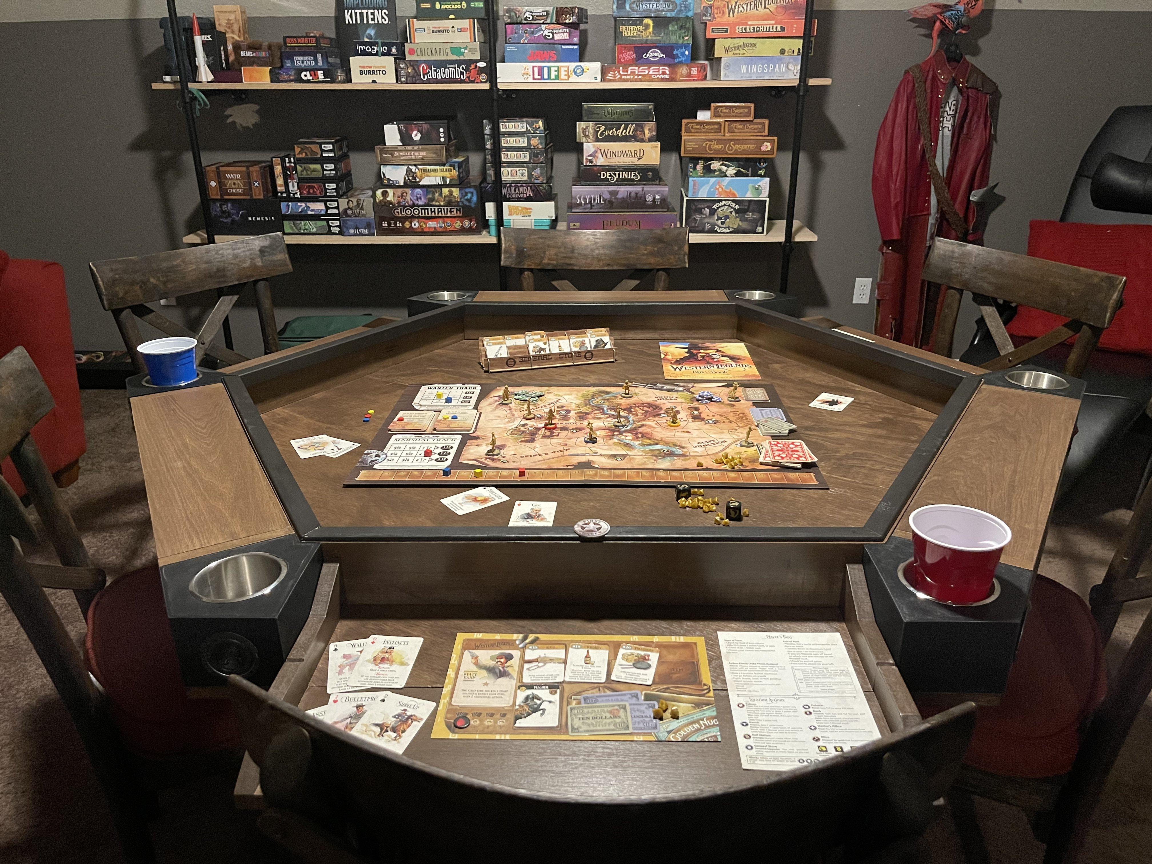 Hexagonal Board Game Table W/ Speakers and Flip-Out Desks : 14 Steps ...