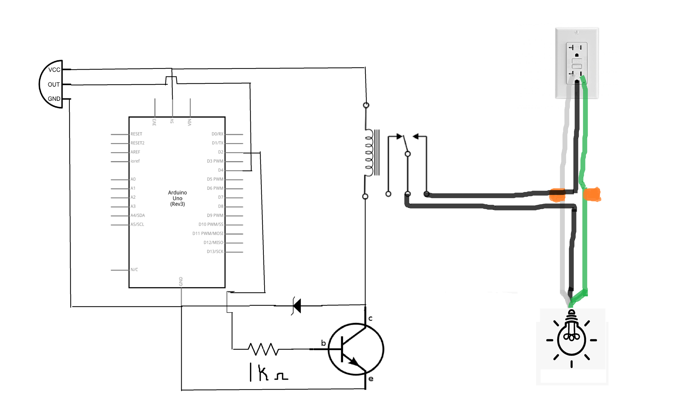 Room Light Controlled Using PIR Sensor and Arduino : 6 Steps ...