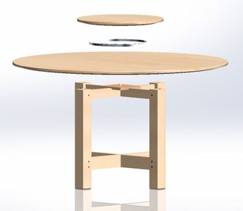 Make a Large Round Dining Table With Turntable : 10 Steps (with ...