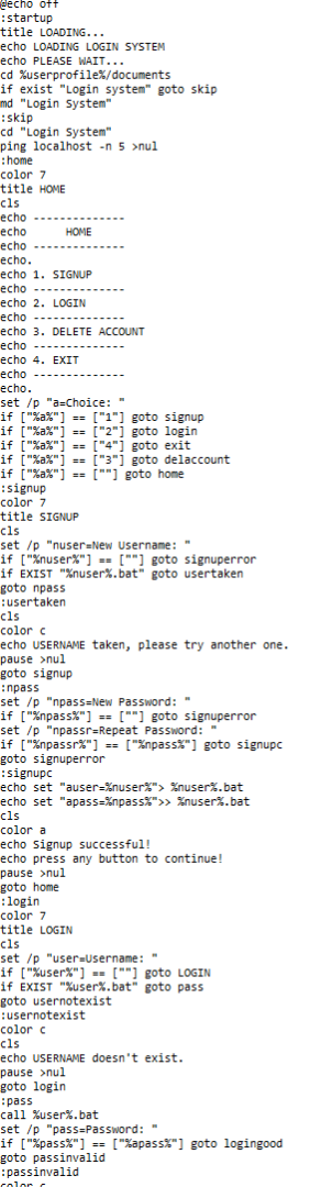 Ultimate Batch Login System - Instructables