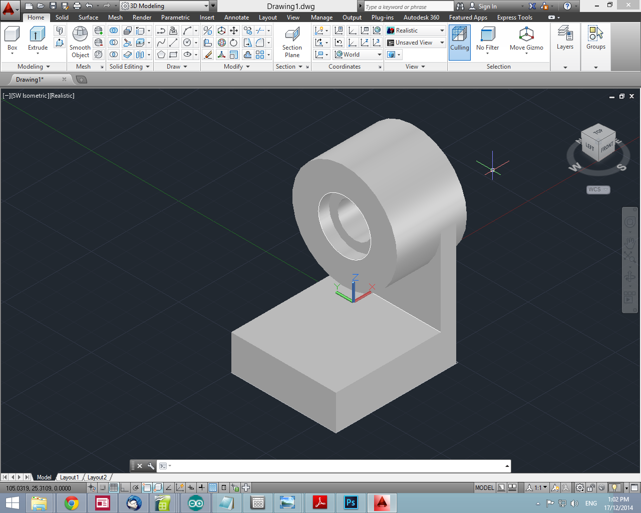 Modeling a 3D Object in AutoCAD 2014 : 10 Steps (with Pictures ...