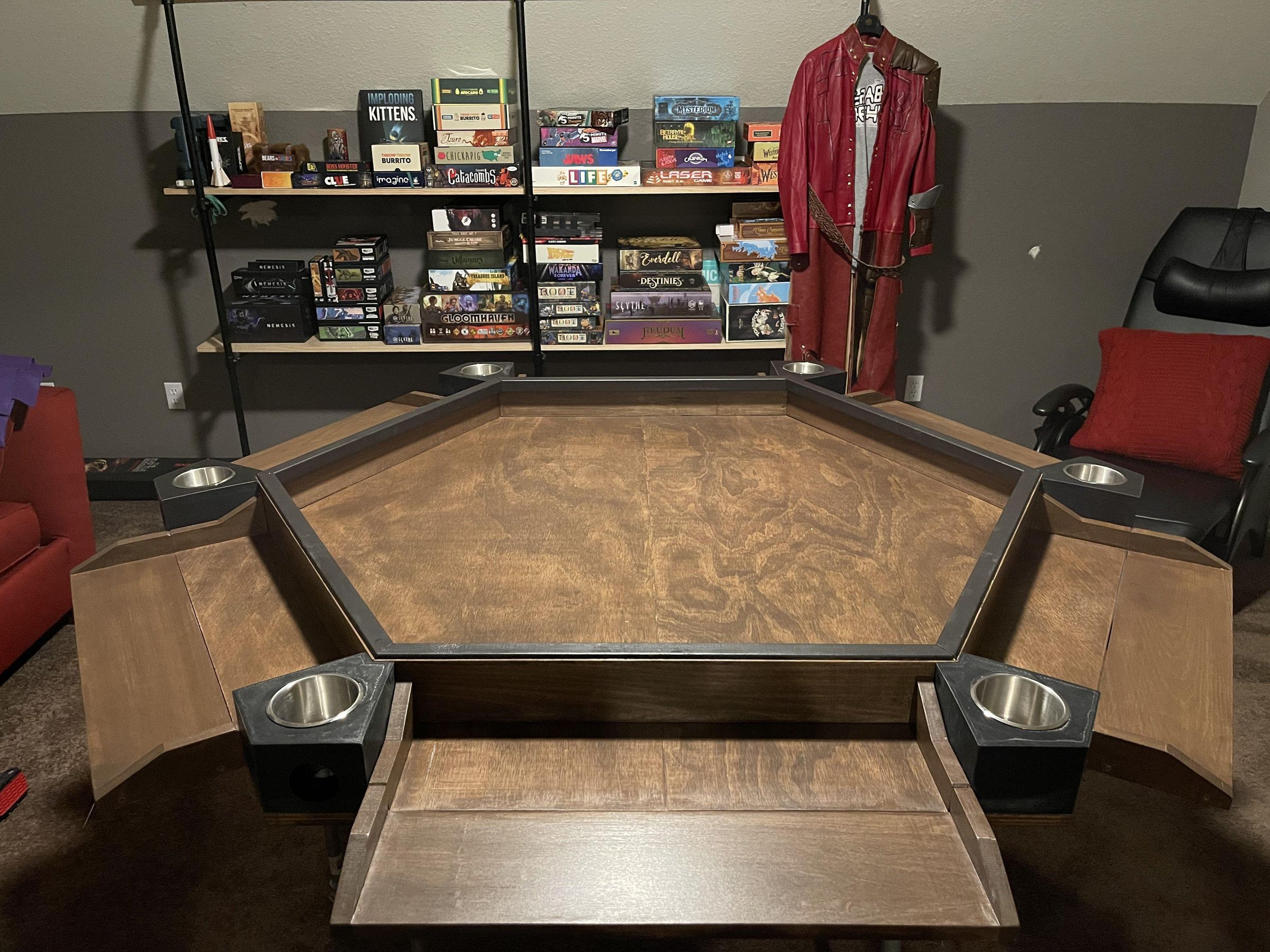Hexagonal Board Game Table W/ Speakers and Flip-Out Desks : 14 Steps (with Pictures) - Instructables