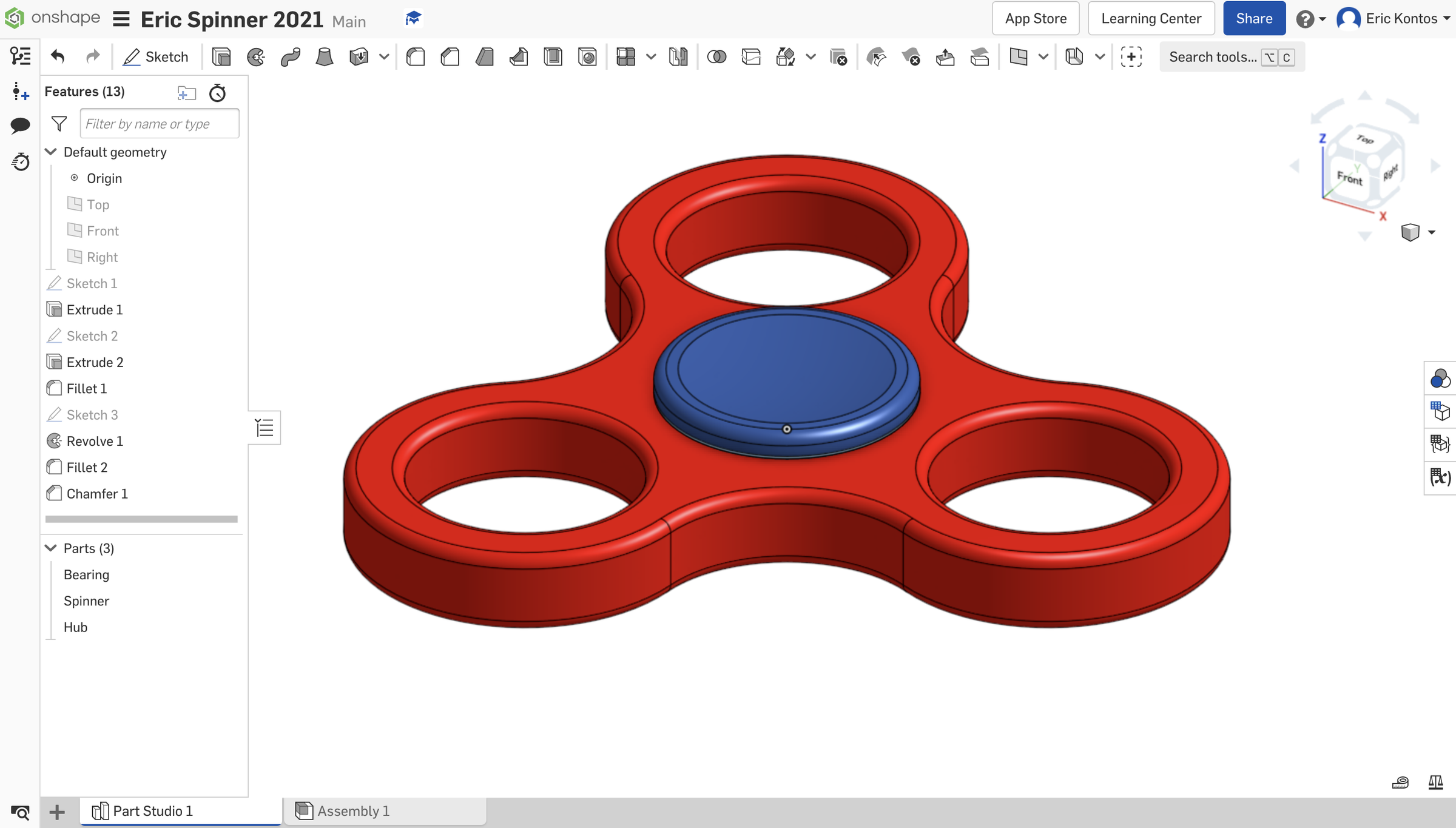 Fidget Spinner in Cad ONSHAPE : 14 Steps (with Pictures) - Instructables
