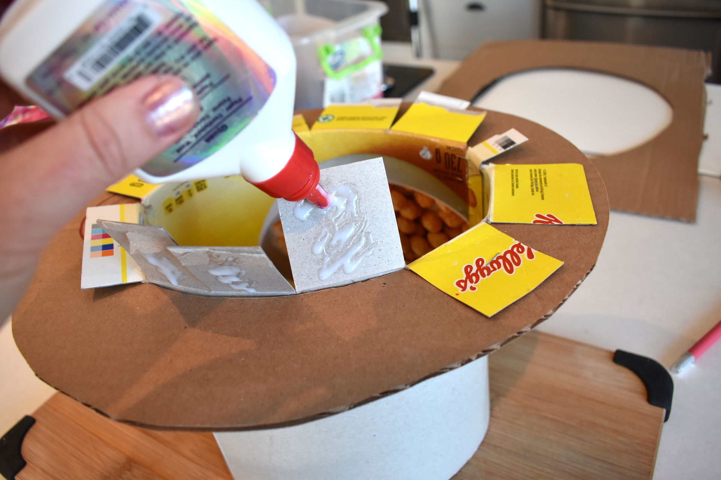 Riveting Cereal Box Top Hat : 8 Steps (with Pictures) - Instructables