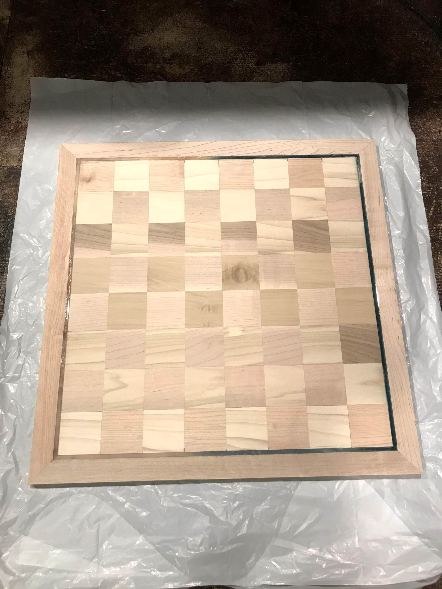 Wood and Resin Chess and Checker Board With Pieces From Scraps : 6 ...