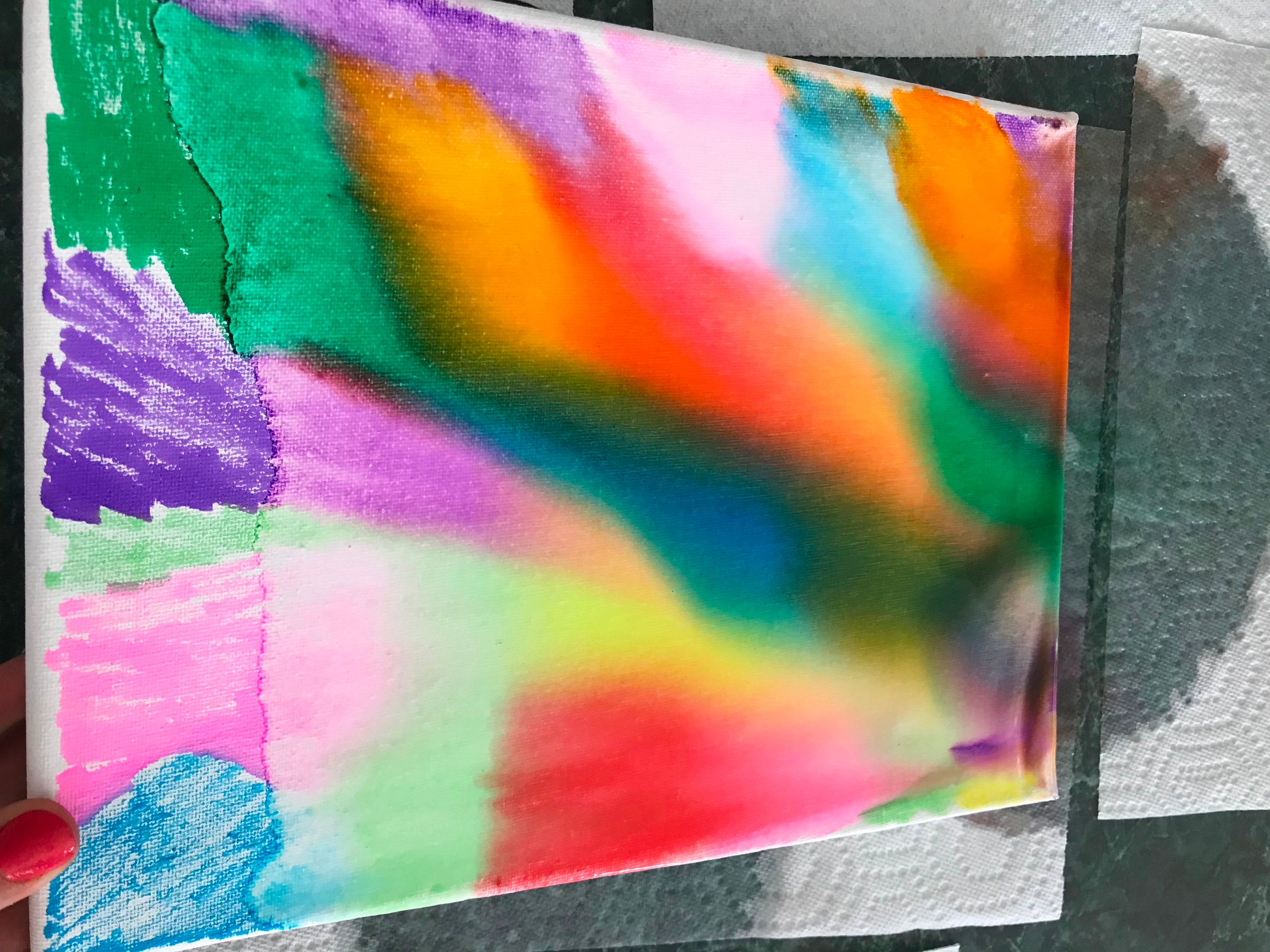 How to Make Marker and Rubbing Alcohol Art on a Canvas : 5 Steps ...