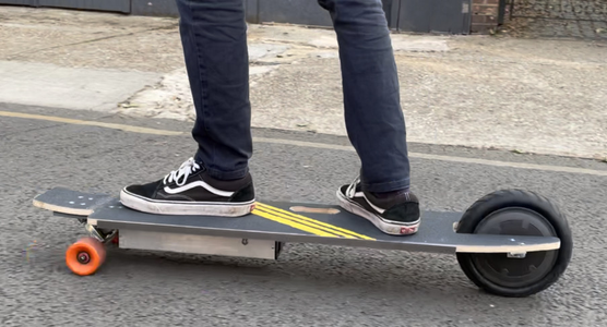 DIY 3-Wheeled Electric Skateboard With a Hub-Motor : 5 Steps (with ...
