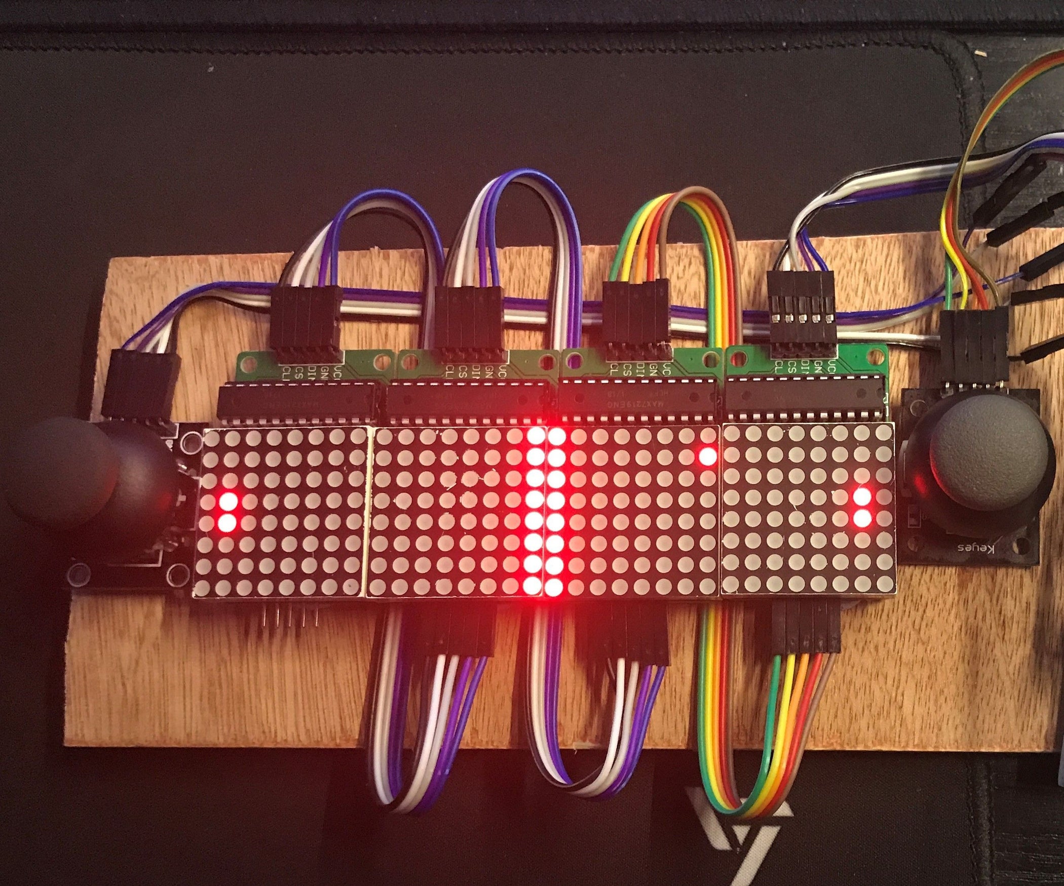 Pong Tennis With Led Matrix Arduino And Joysticks 5 Steps With Pictures Instructables