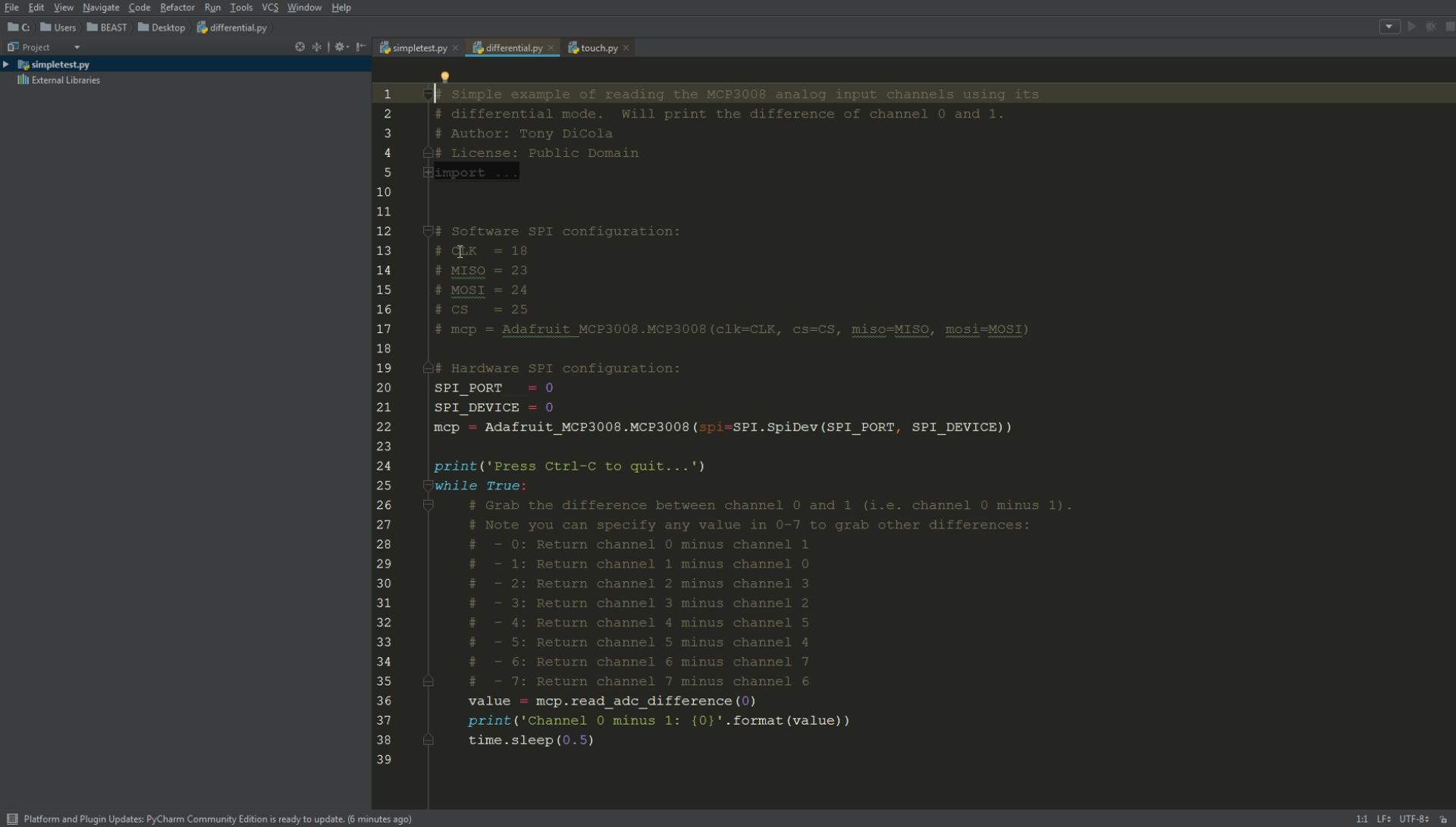 ADC MCP3008 (Raspberry Pi) : 4 Steps - Instructables