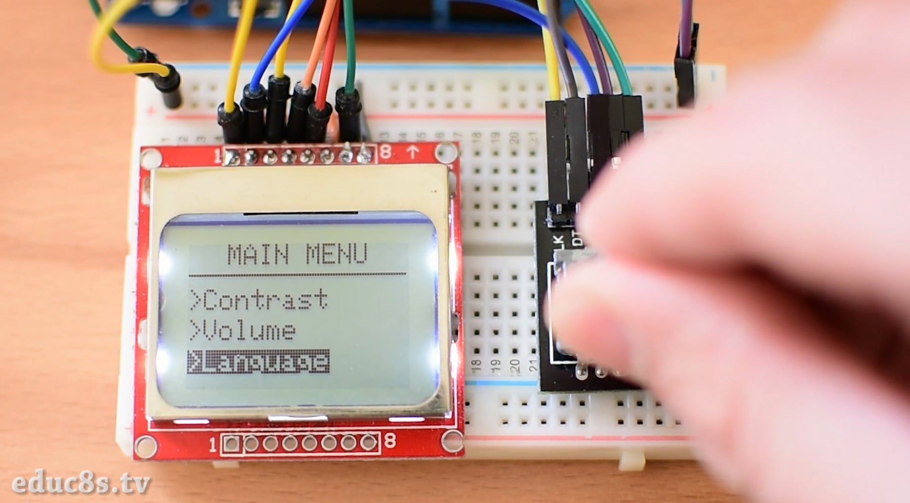 Arduino Menu On A Nokia 5110 Lcd Using A Rotary Encoder 6 Steps With Pictures Instructables