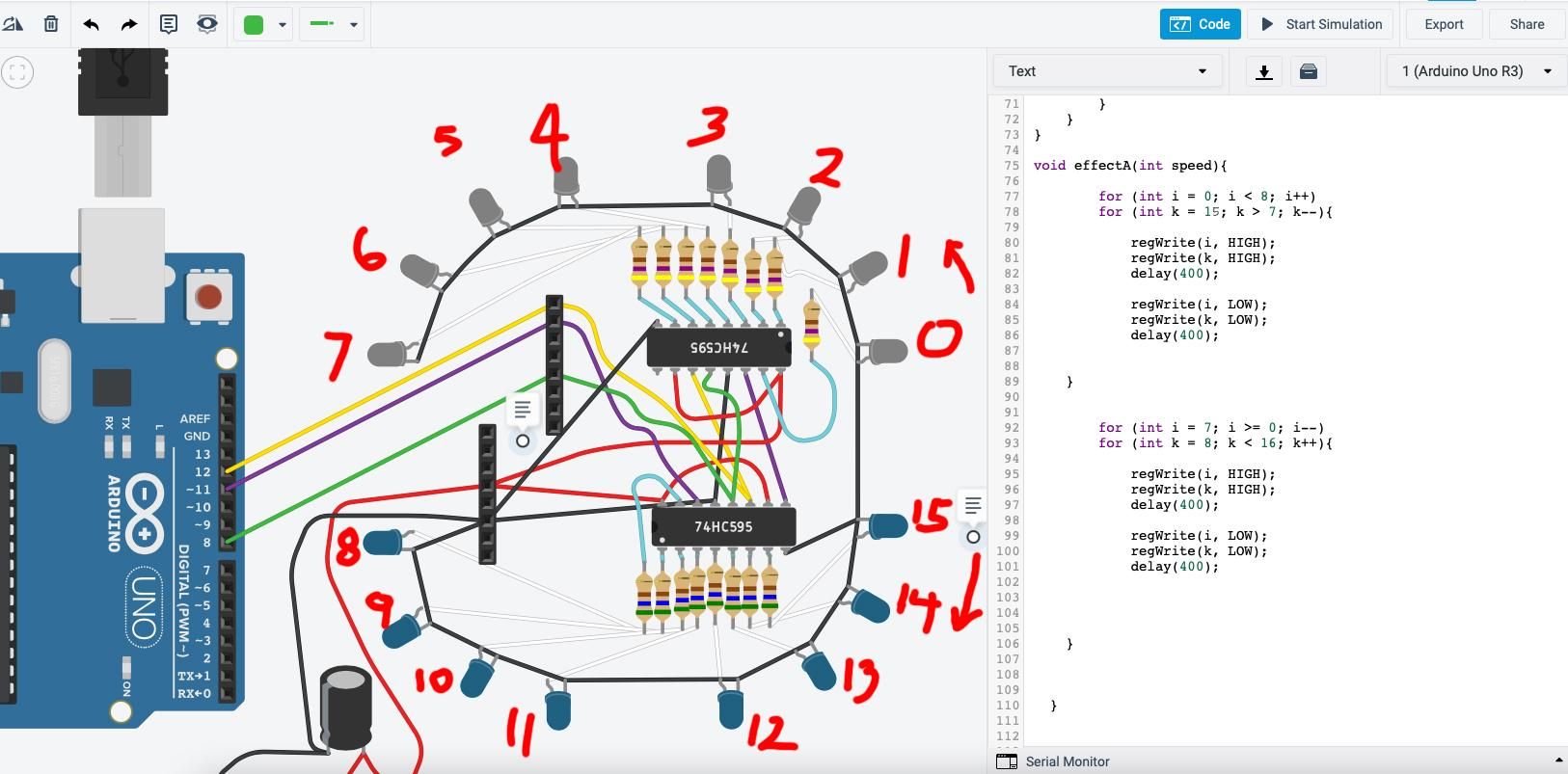 Arduino 16 LEDs Using Two 74HC595 Shift Registers (unlimited Pins) : 4 ...
