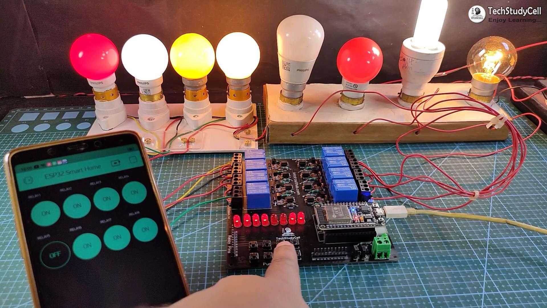 Smart Home Automation Using Blynk & ESP32 IoT Projects | WiFi & Manual ...