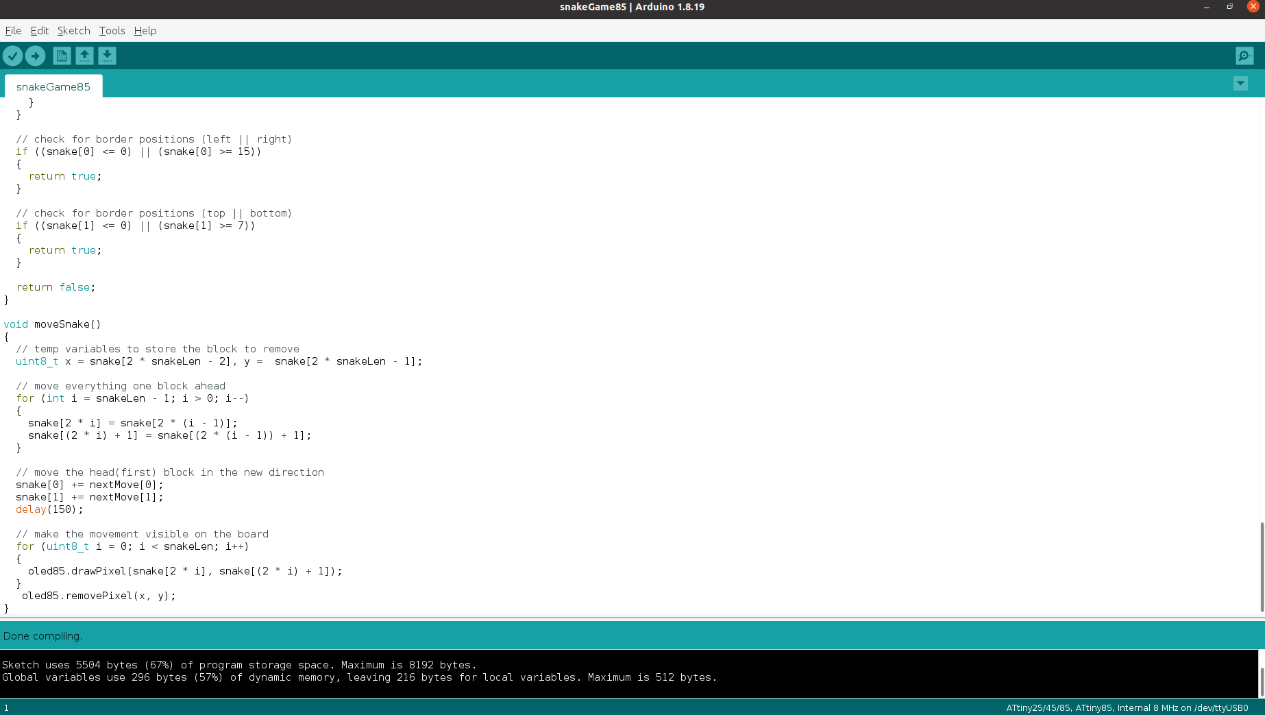 ATtiny85 Snake Game : 6 Steps (with Pictures) - Instructables