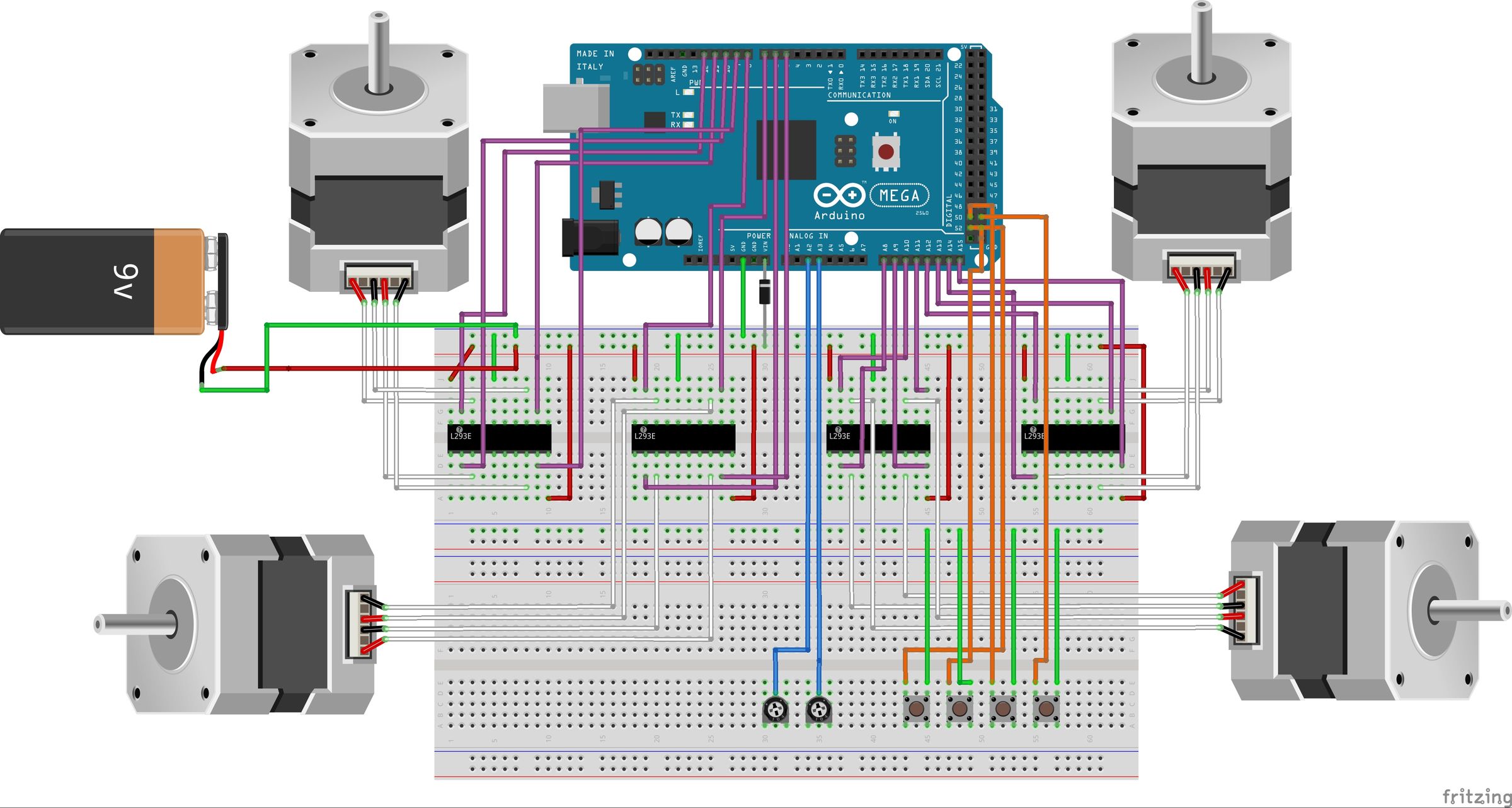 Simple Manual Arduino 4 Axis Stepper Motor / 16 Channel LED Power ...