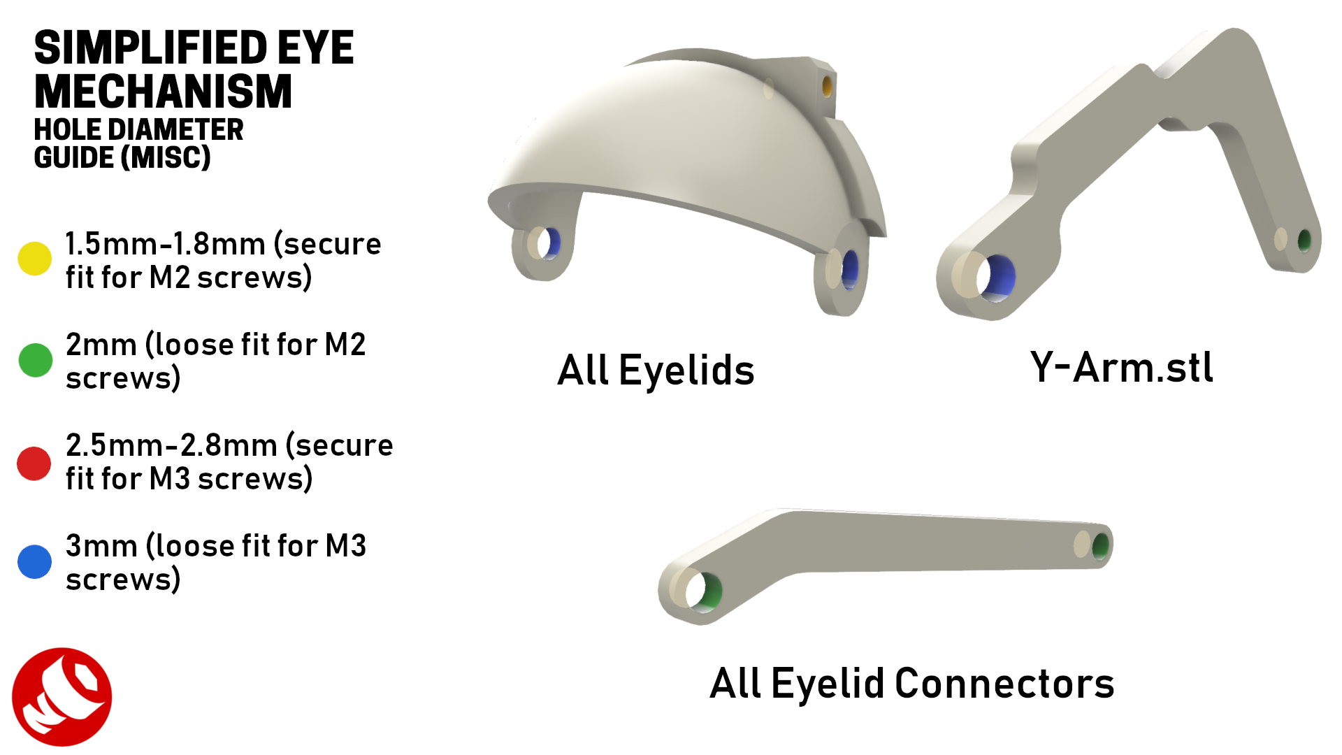 Simplified 3D Printed Animatronic Dual Eye Mechanism : 4 Steps (with ...