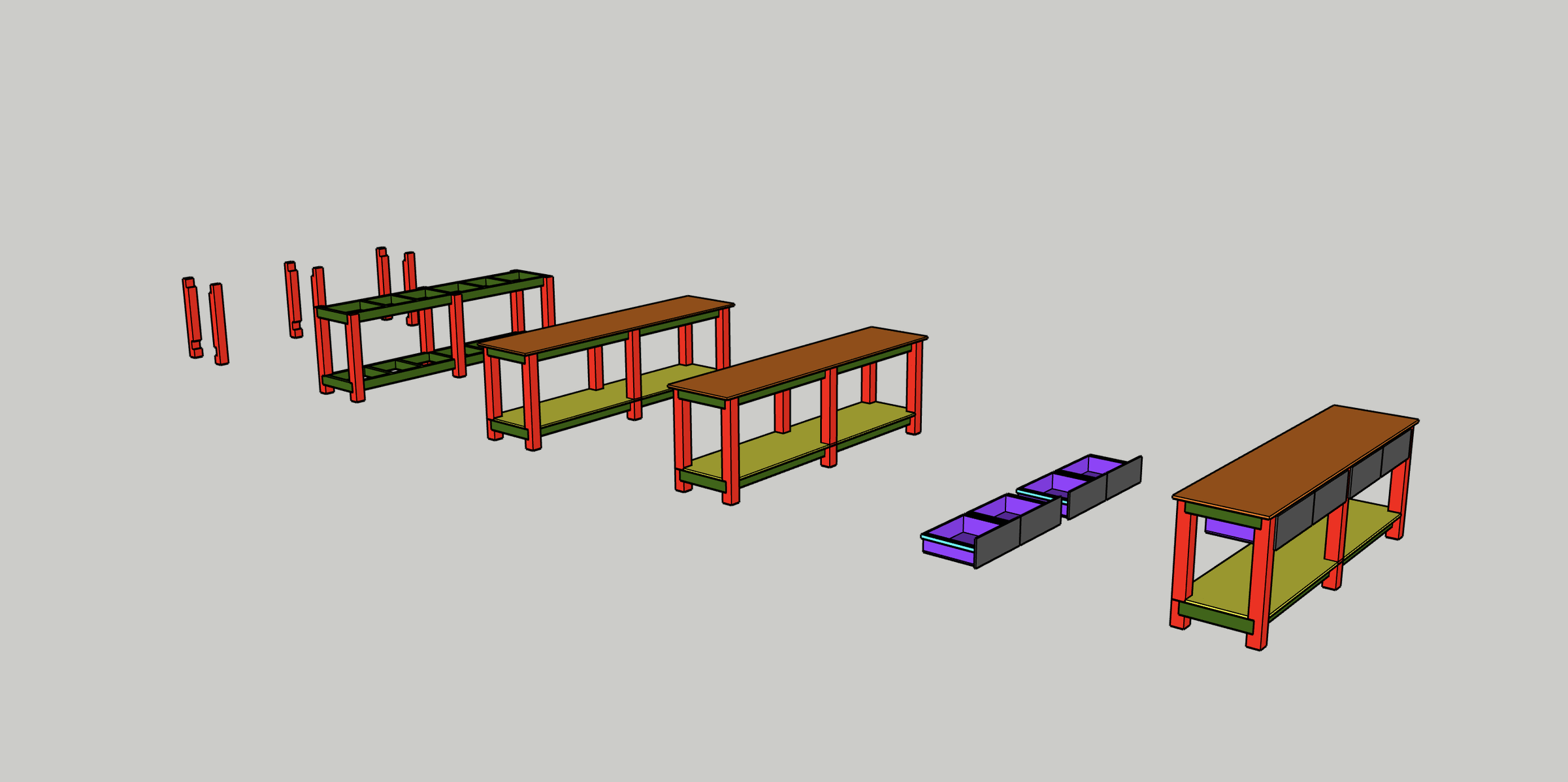 $100 10ft Work Bench/Surface With Storage : 12 Steps (with Pictures ...