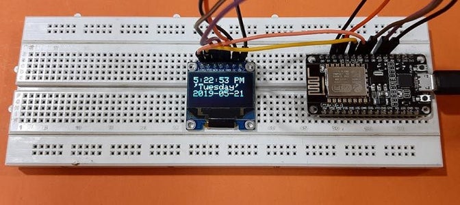 Internet Clock: Display Date and Time With an OLED Using ESP8266 NodeMCU With NTP Protocol : 6 ...