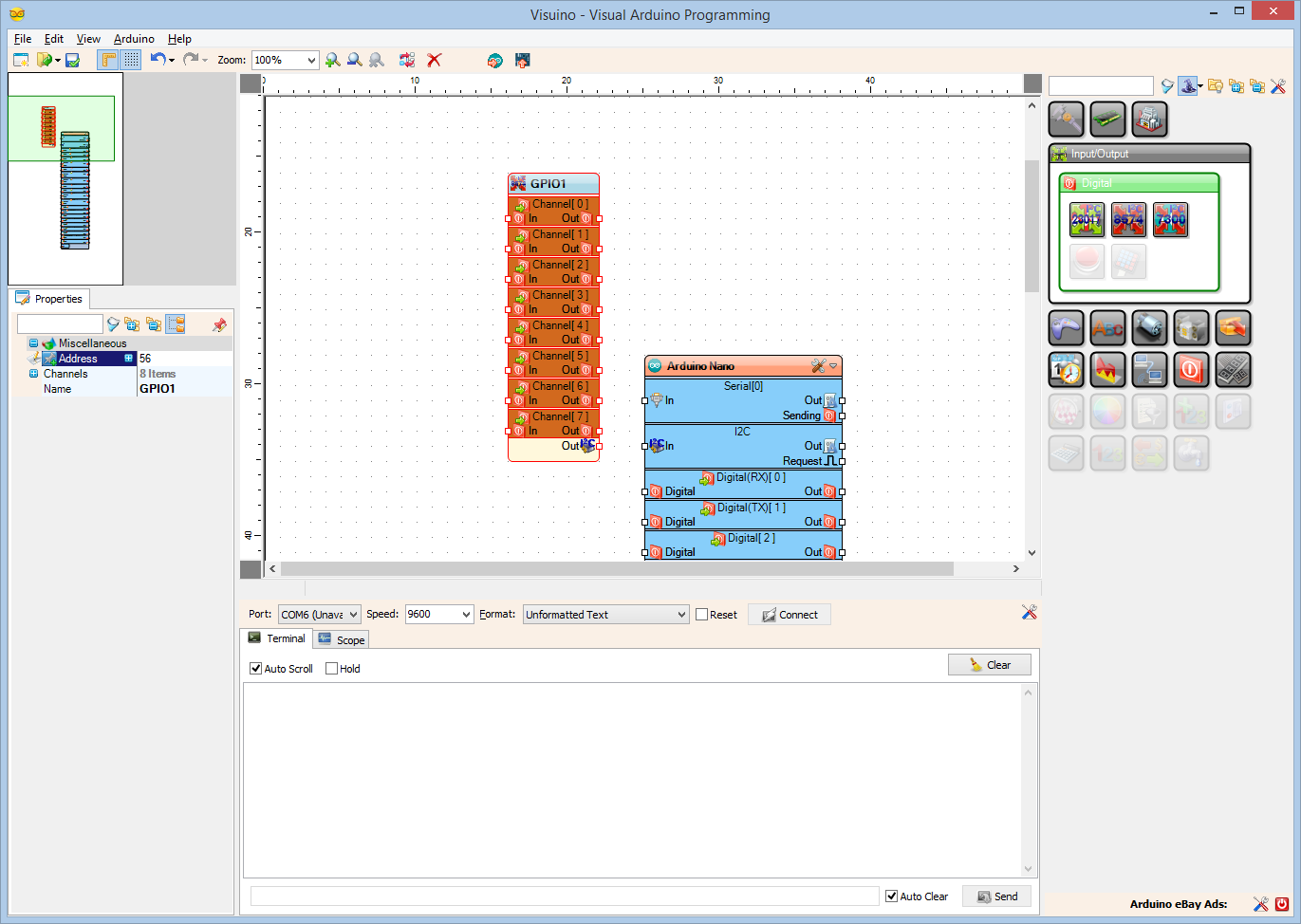 Arduino and Visuino: Use PCF8574/PCF8574A I2C GPIO to Add More Digital ...
