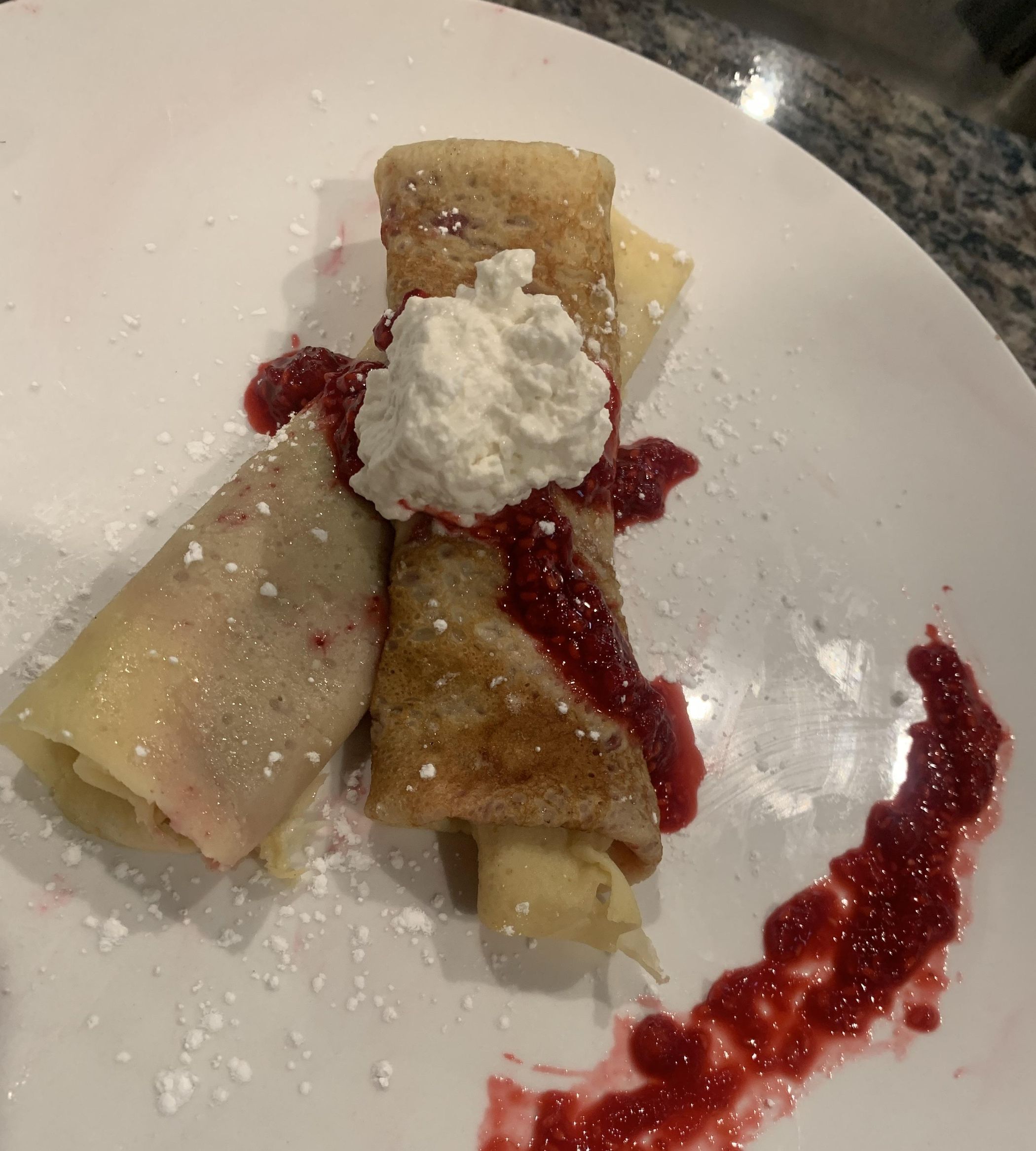 Crepes With Raspberry Compote and Homemade Whipped Cream. : 6 Steps ...