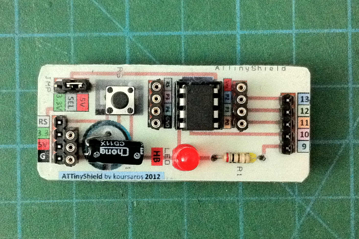 Arduino ATtiny85 Programmer Shield on PCB [ATtinyShield] : 9 Steps ...
