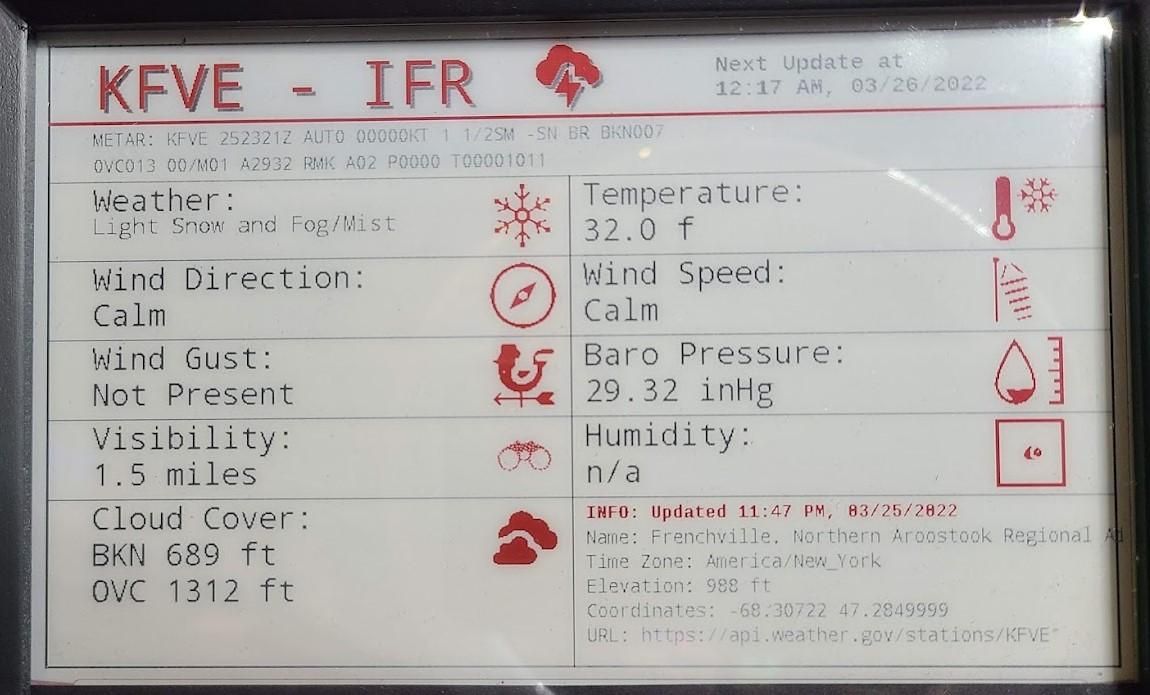 7x5 E-Paper METAR Display : 4 Steps (with Pictures) - Instructables