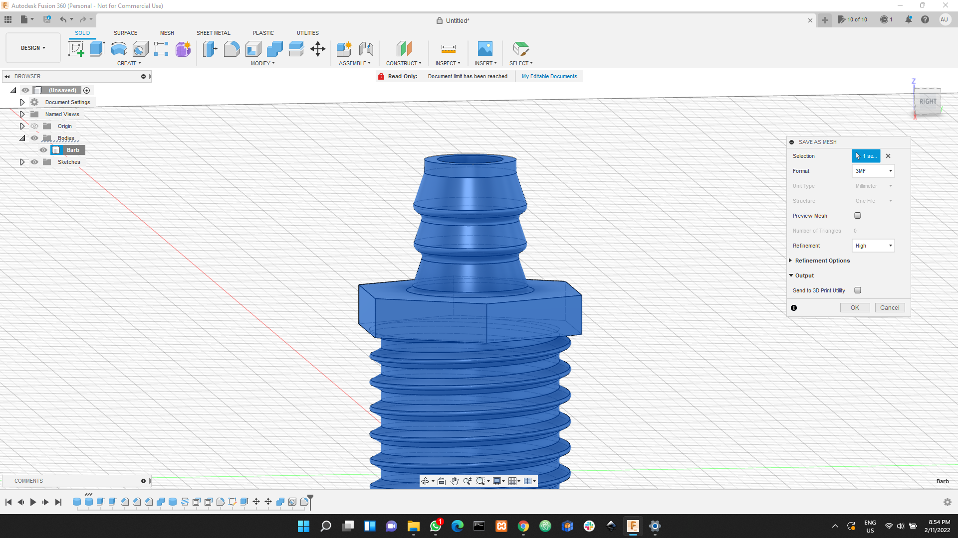 3D Printed Fittings for Silicone Tubing (Fusion 360) : 8 Steps (with ...