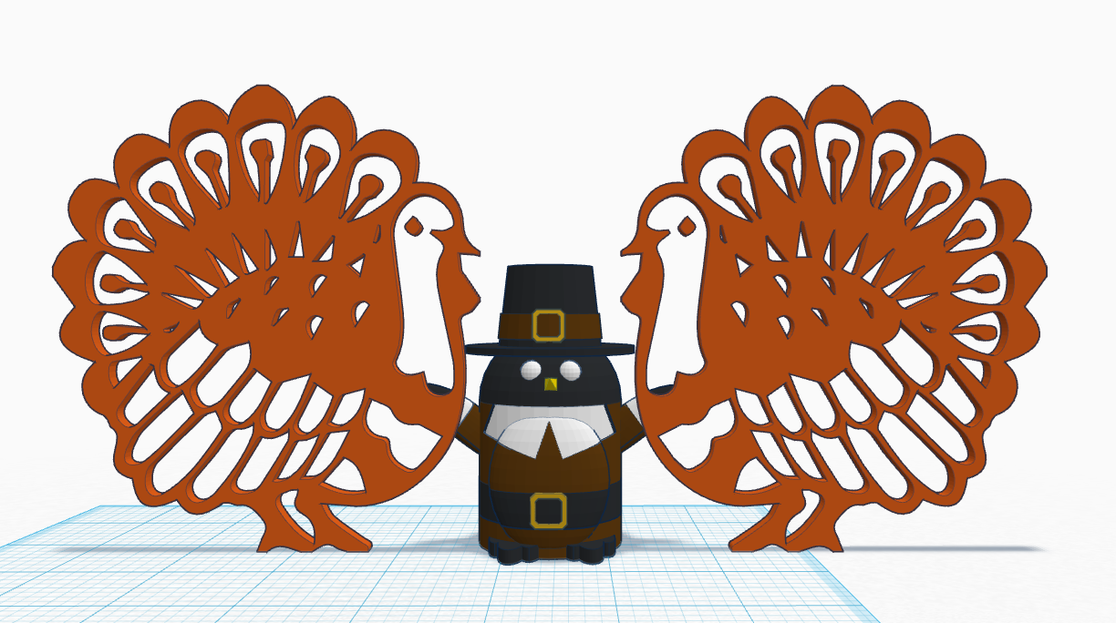 3D-Printed Thanksgiving Stake Decoration From 2D Image With Tinkercad ...