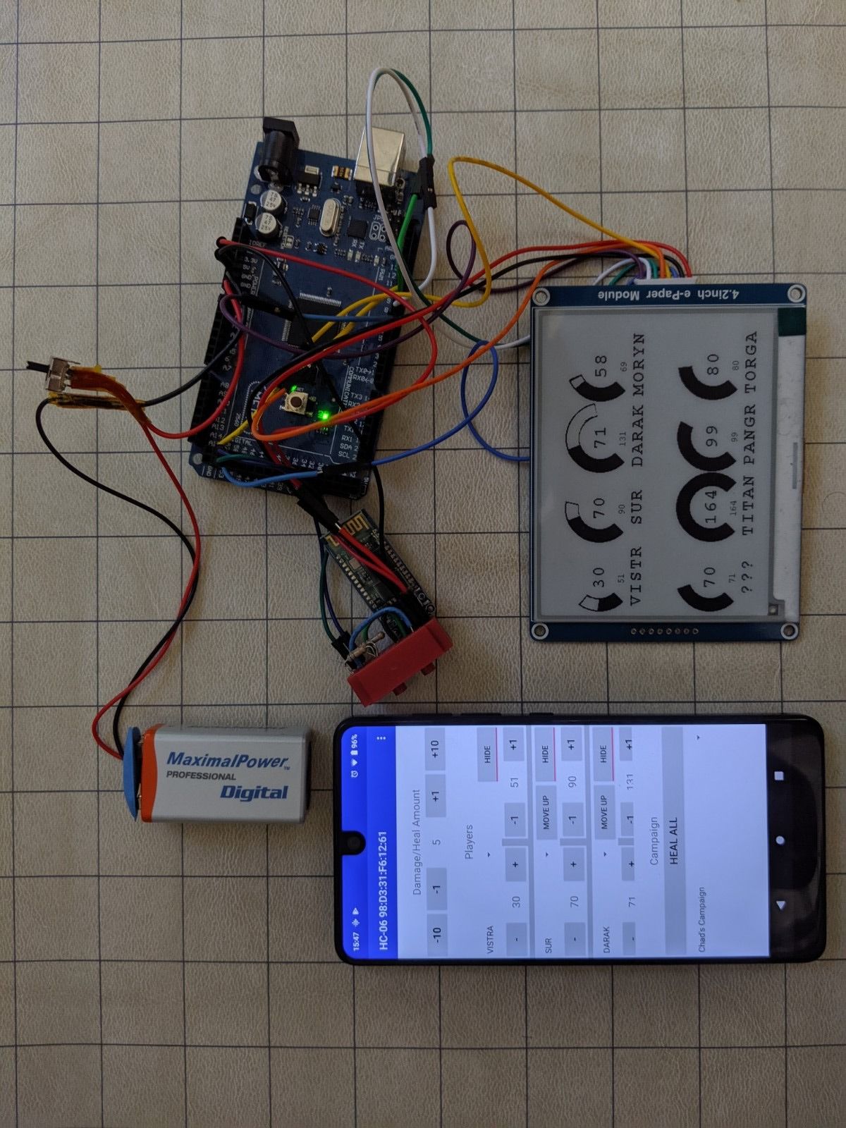Dungeons and Dragons Hit Point Tracker With E-Ink Display : 3 Steps ...