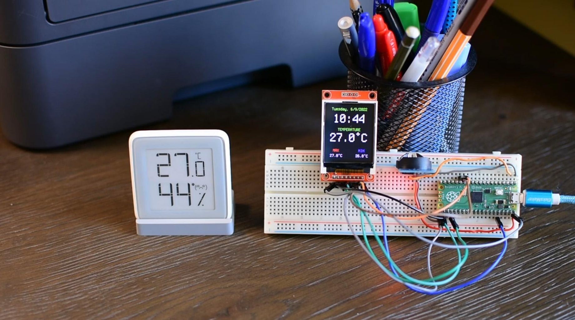 Raspberry Pi Pico Thermometer And Clock 5 Steps With Pictures Instructables