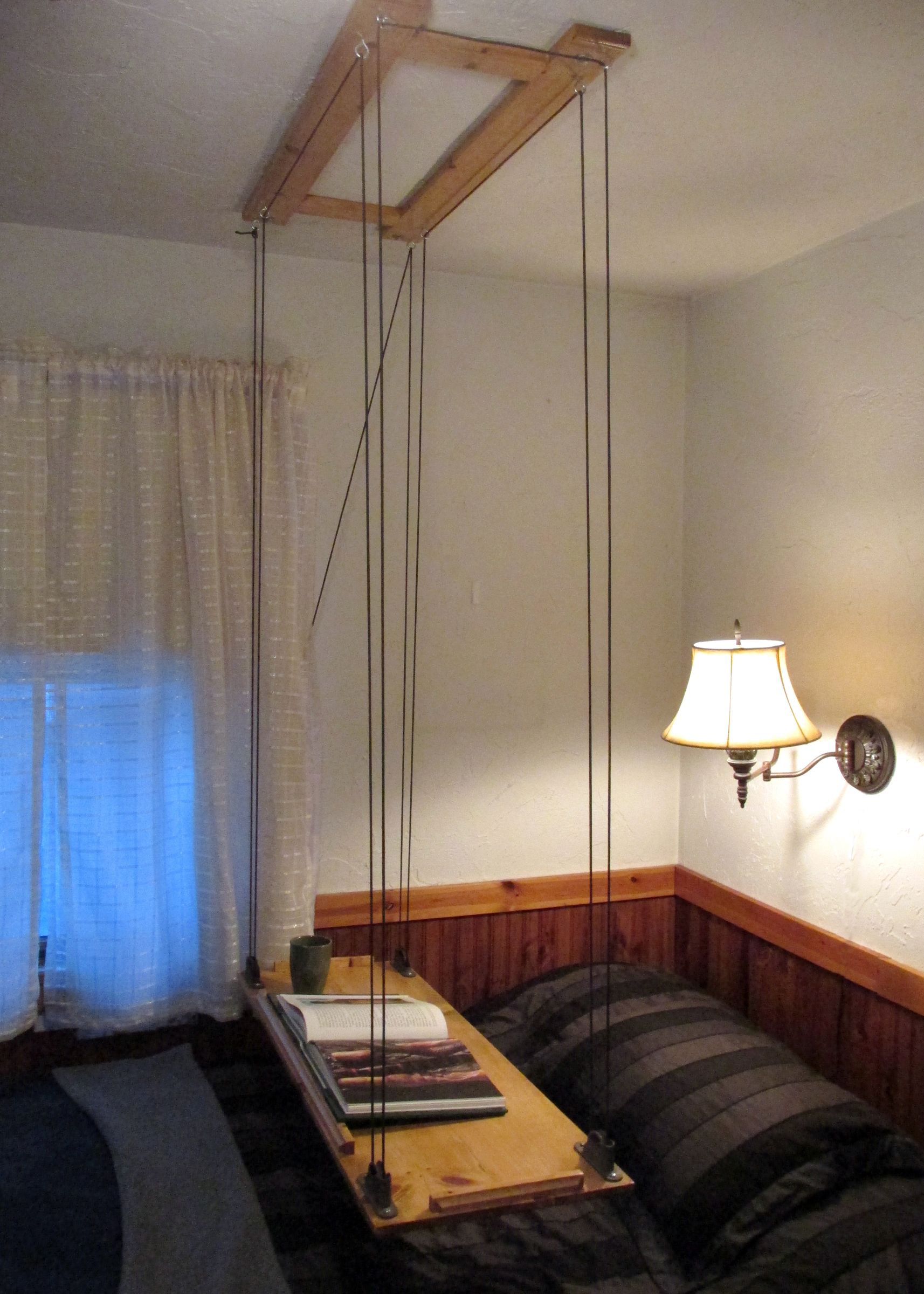 Paracord and Pulley Hanging Table : 11 Steps (with Pictures ...