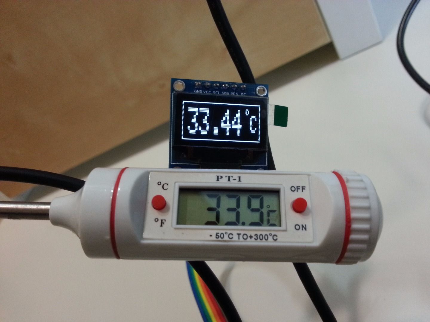 Digital Thermometer on OLED Display Using ESP8266 ESP-12E NodeMCU and ...