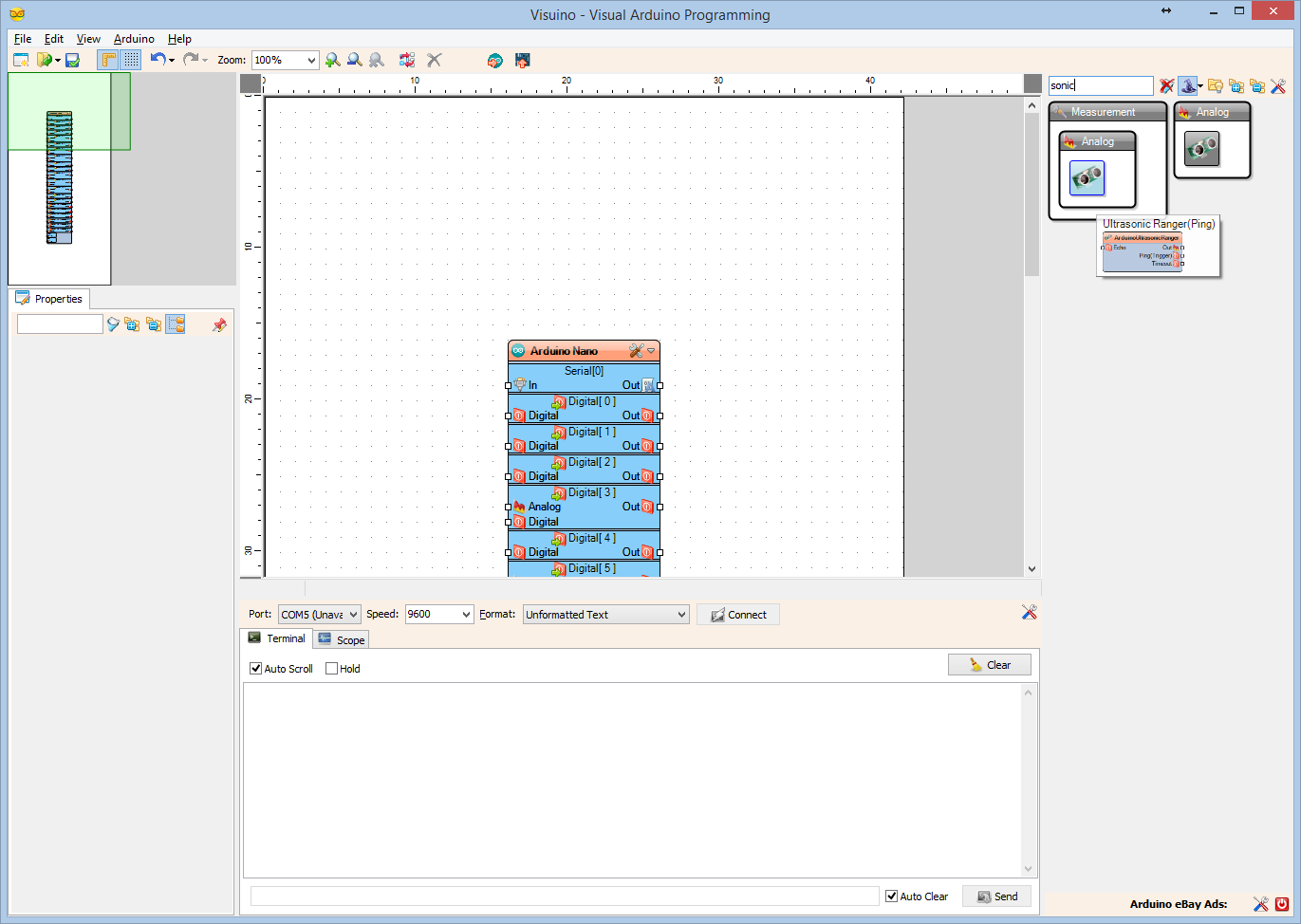 Arduino Nano: Ultrasonic Ranger(Ping) Distance I2C 2 X 16 LCD Display ...