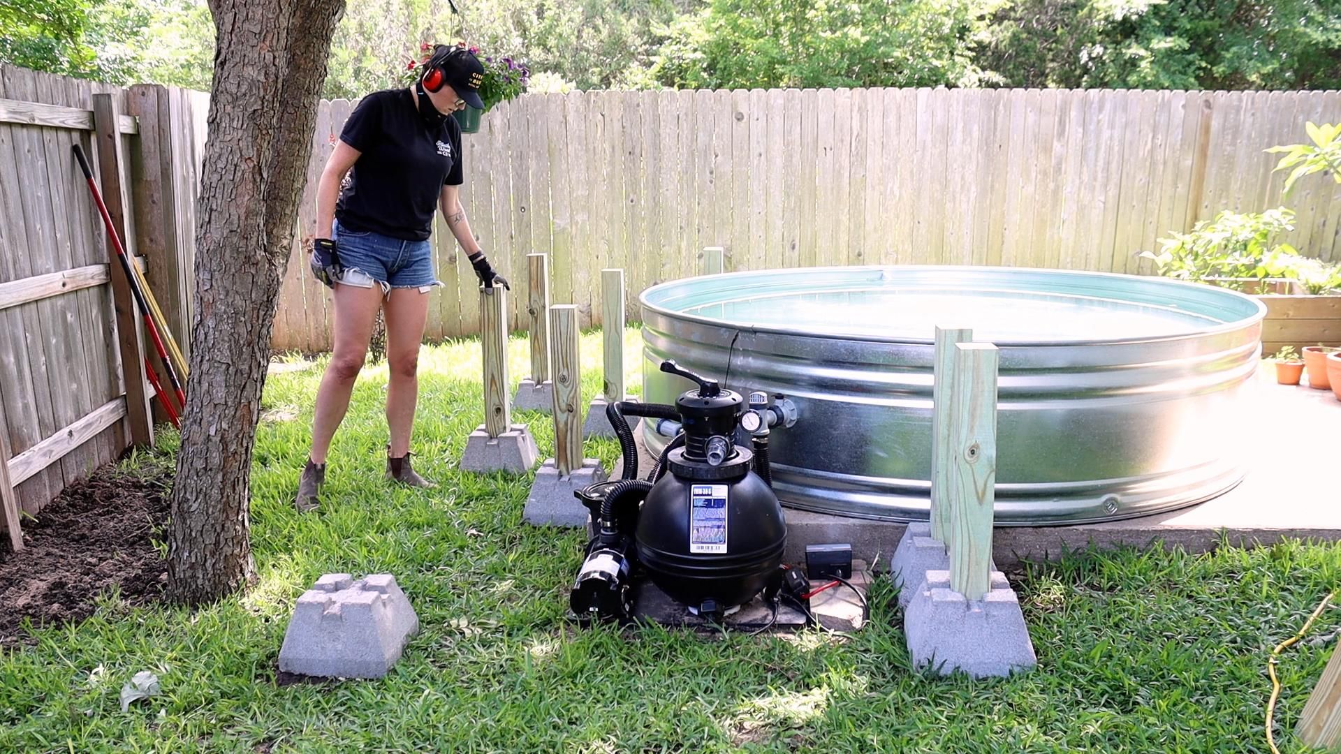 DIY Pool Deck With a Secret Hatch! How to Build a Deck for Your Stock ...