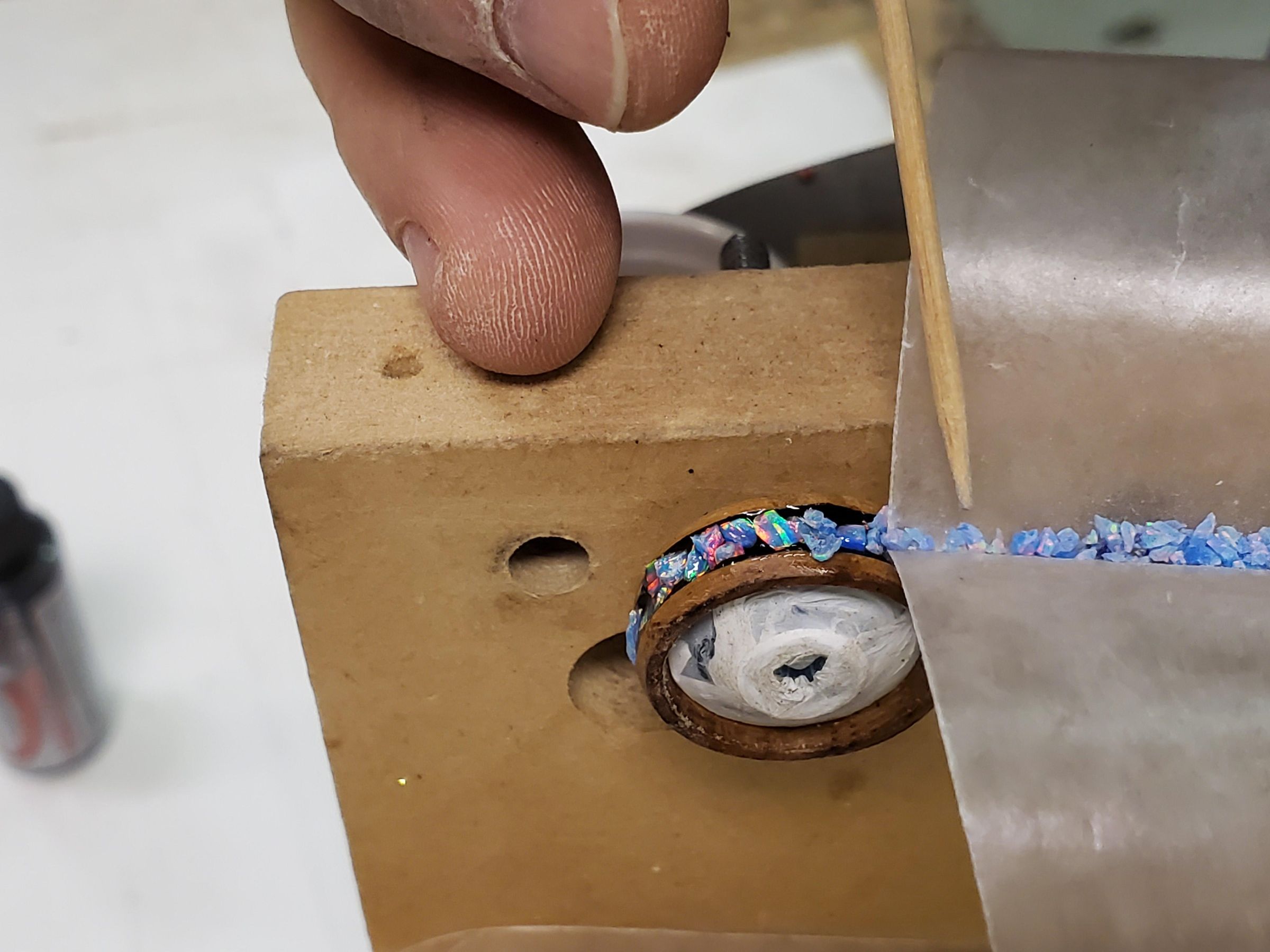 How to Inlay Opal in a Pre-Channeled Ring Using UV Resin : 25 Steps ...