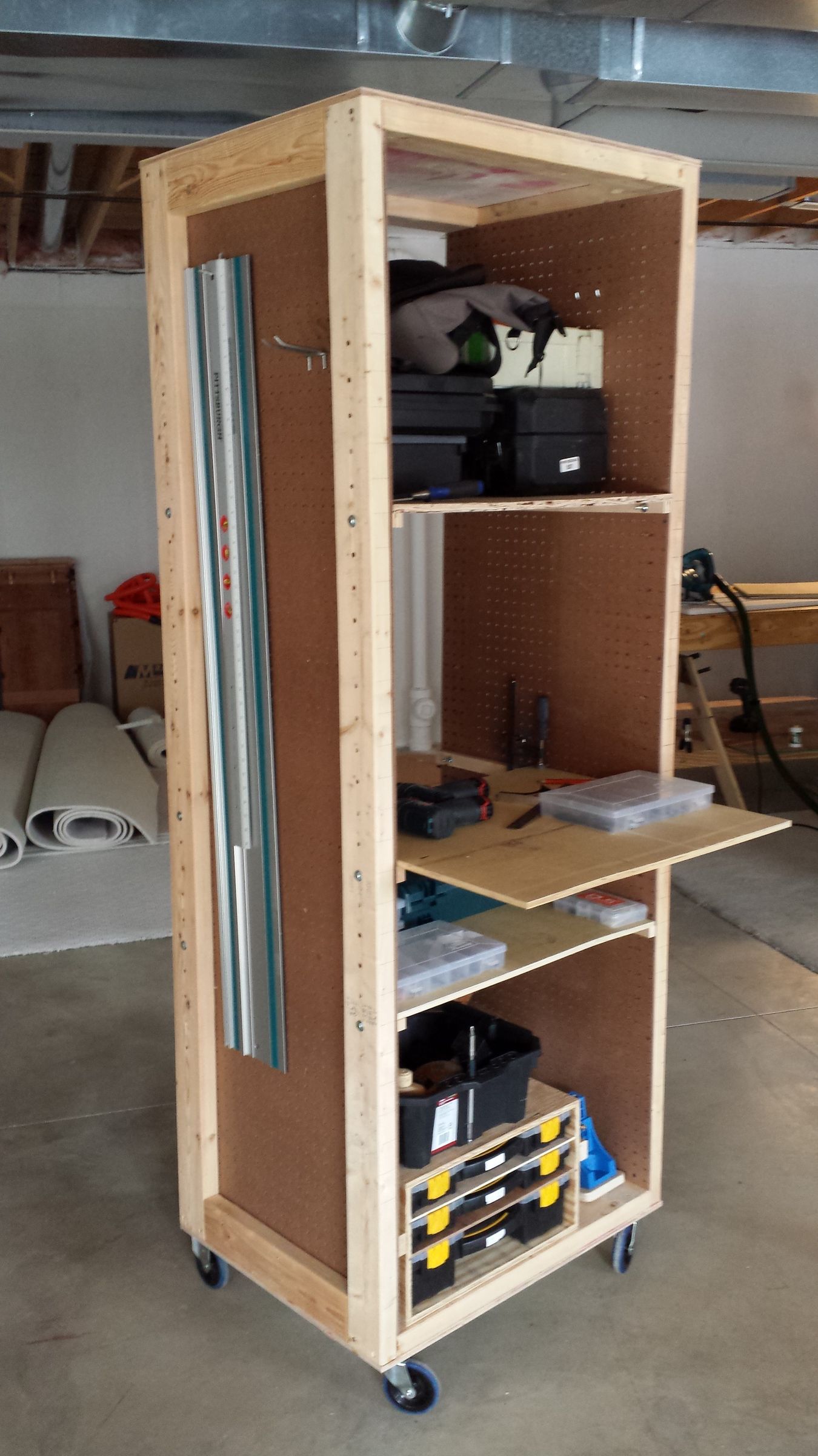 Workshop Mobile Storage Unit With Adjustable Shelving : 5 Steps ...